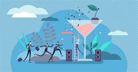 Drunk Office Worker Vector Have Fun Cheers Party Concept Stock Vector