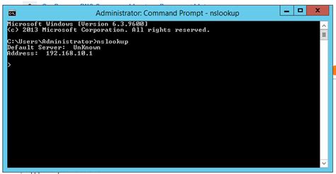 Getting Default Server Unknown After Configuring Dns By Nslookup