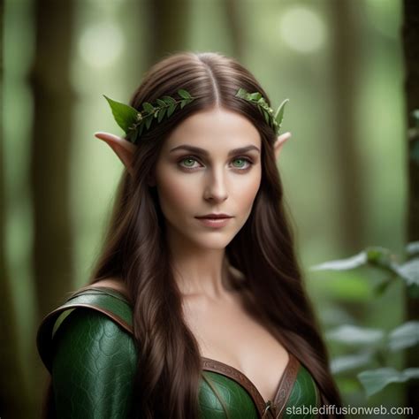 Green Skinned Female Wood Elf Stable Diffusion Online