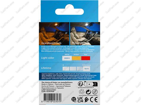 Ampoule Led Navette C7w 38mm Philips Ultinon Pro7000 6000k 12v