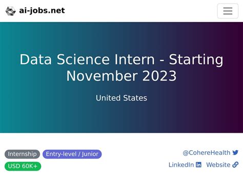 [hiring][internship] data science intern starting november 2023 in