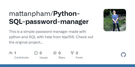 Github Mattanphampython Sql Password Manager This Is A Simple