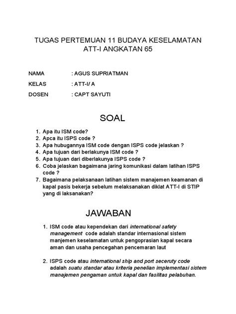 Agus Supriatman Ism Code Dan Isps Pdf