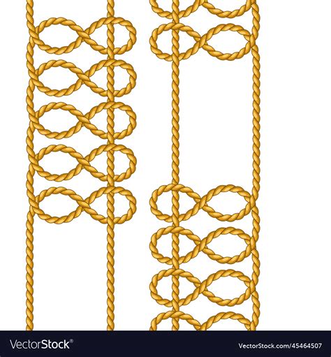 Seamless Pattern With Jute Rope Knots Nautical Vector Image