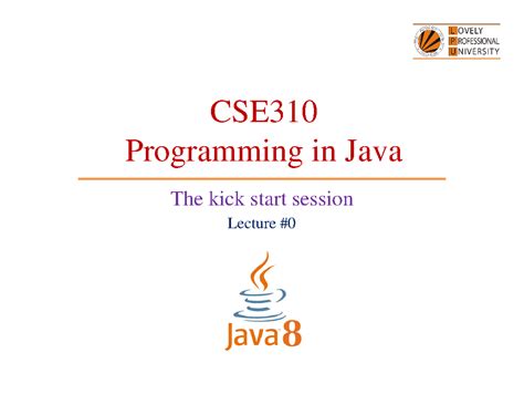L0 Lecture 0 1 Notes Cse Programming In Java The Kick Start Sessionthe Kick Start Session