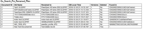 go search for renamed files query for solidworks pdm professional