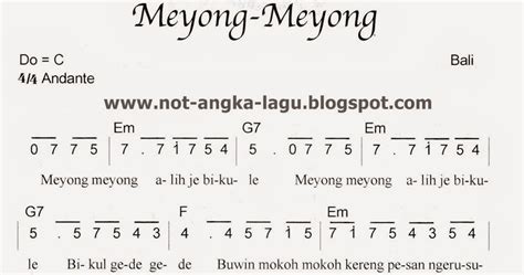 Not Angka Meyong Meyong Bali ~ Keranjang Artikel
