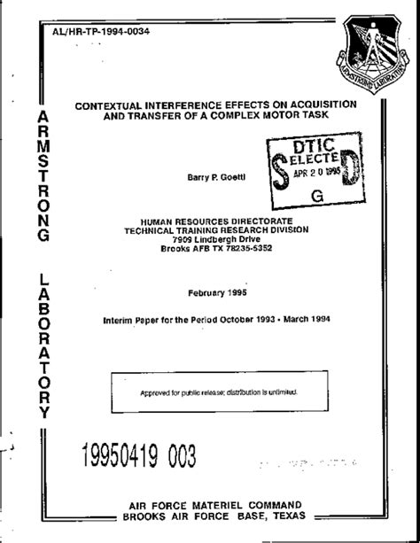 Pdf Contextual Interference Effects On The Acquisition Retention And Transfer Of A Motor Skill