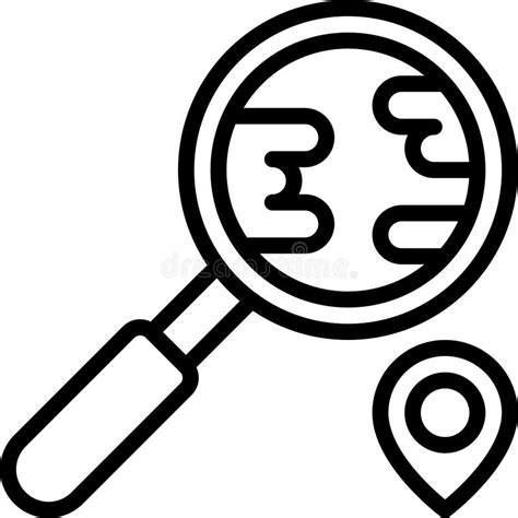 magnifying glass and pin icon location map and navigation vector stock
