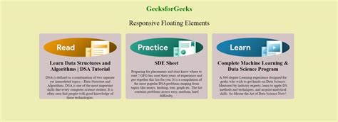 How To Create Responsive Floating Elements Using Css Geeksforgeeks