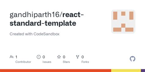 Github Gandhiparth16react Standard Template Created With Codesandbox