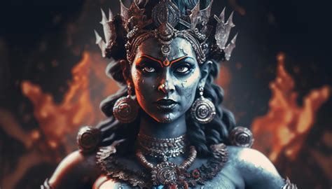 Poderoso Representación De Kali El Hindú Diosa De Destrucción Y