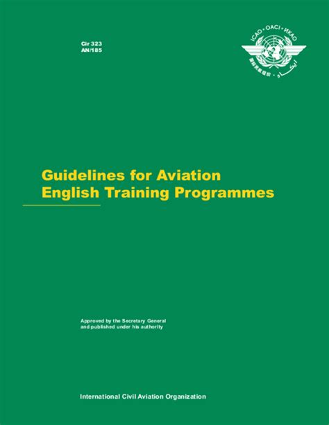 Pdf Icao Cir 323 Guidelines For Avation English Training Programmes