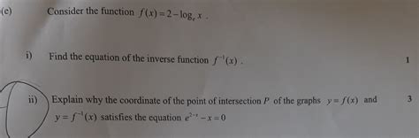 Solved Consider The Function F X 2logex I Find The Chegg Com