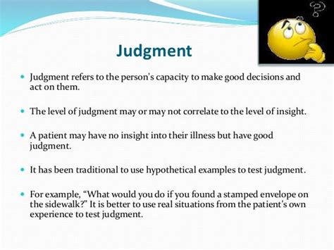 Mental State Examination Abstract Thinking Insight And Judgment