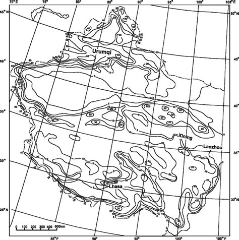 Spatial Pattern Of Average Snow Depth Cm In Winter Snow Peaks During Download Scientific