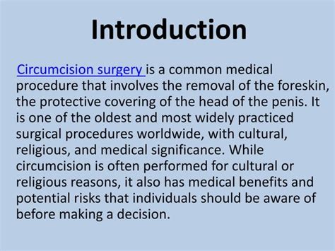 Understanding Circumcision Surgery Procedure Benefits And Risks Ppt
