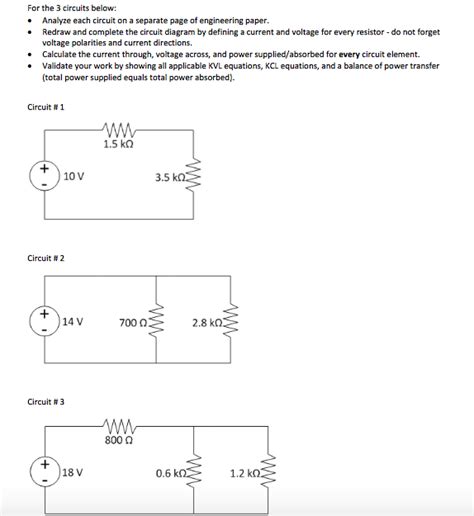 solved for the 3 circuits below analyze each circuit on a