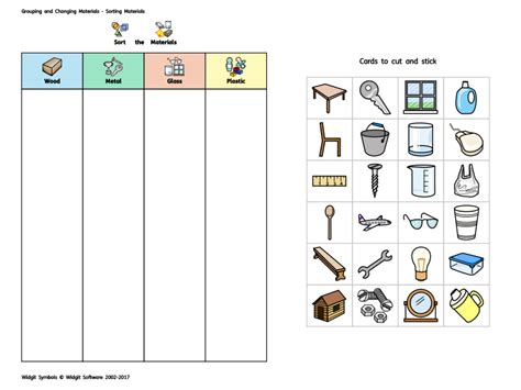 Sorting Materials Worksheet For Grade 1