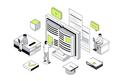 Laboratory 3d Isometric Concept In Outline Design Vector Image