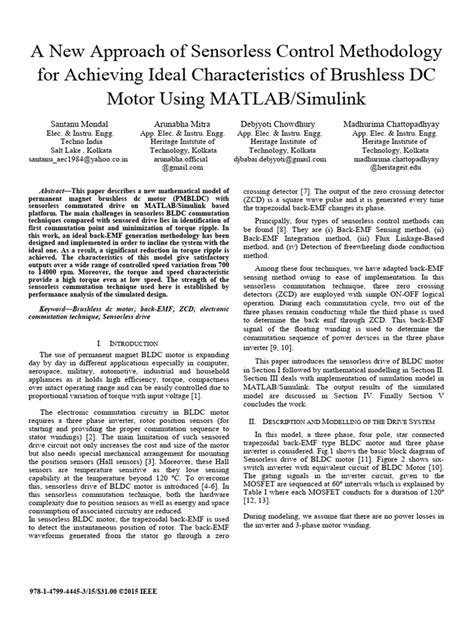 A New Approach Of Sensorless Control Met Pdf Electric Motor Power