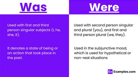 Was Vs Were Examples Differences Usage
