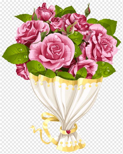 Стикер букет цветов (55 фото) | Hanging flower baskets, Rose bouquet ...