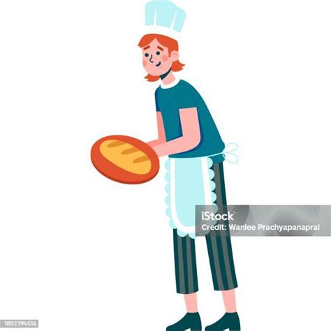 갓 구운 빵을 제공하는 빵 굽는 사람 트레이 벡터 아이콘 절연 통하고 있는 흰색 글루텐이 들어 있지 않은에 대한 스톡 벡터 아트 및 기타 이미지 Istock