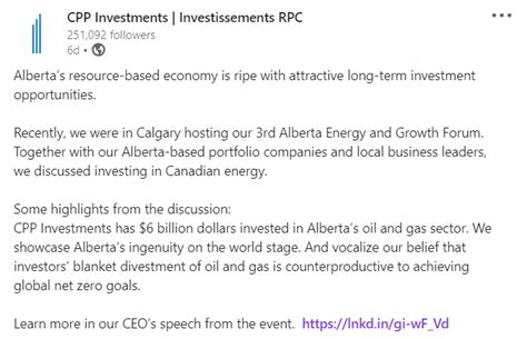 Canada Pension Plan Opens COP28 By Celebrating Oil And Gas Investments Shift Protect Your