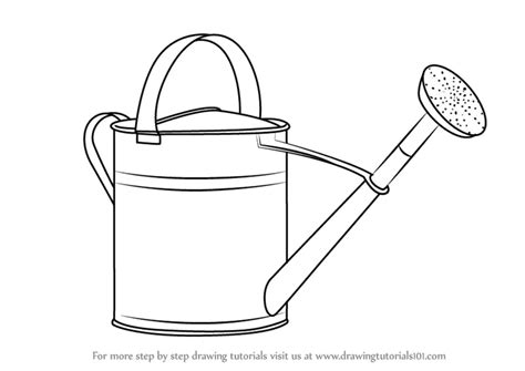 How To Draw Watering Can Everyday Objects Step By Step DrawingTutorials