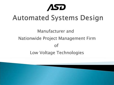 Automated Systems Design Asd Ppt