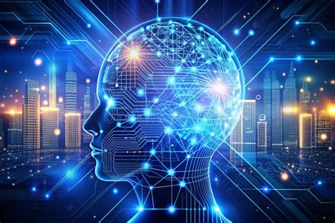 Ai Digital Brain Futuristic City Technology Concept Stock