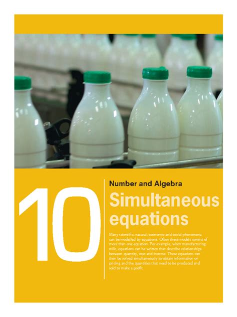 10a Chapter 10 Simultaneous Equations Number And Algebra Simultaneous