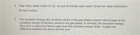 solved 2 how many radial nodes do 3p 3 d and 4 f orbitals