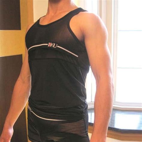 New Sexy Mens Underwear Tank Top Vest Black White MU