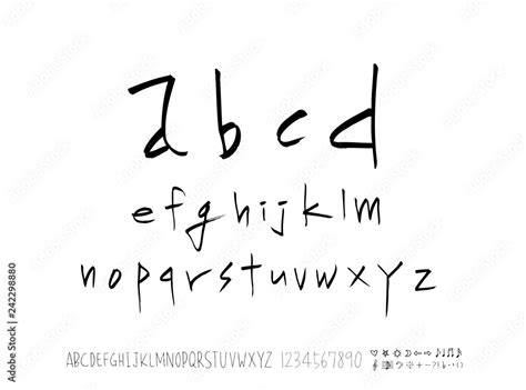 벡터 문자 손으로 쓴 글씨체 Stock Vector Adobe Stock