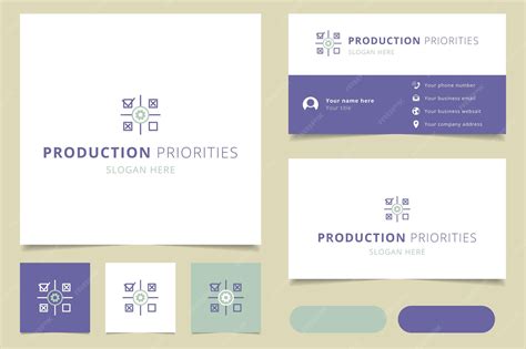 Premium Vector Production Priorities Logo Design With Editable Slogan Premium Vector Production Priorities Logo Design With Editable Slogan