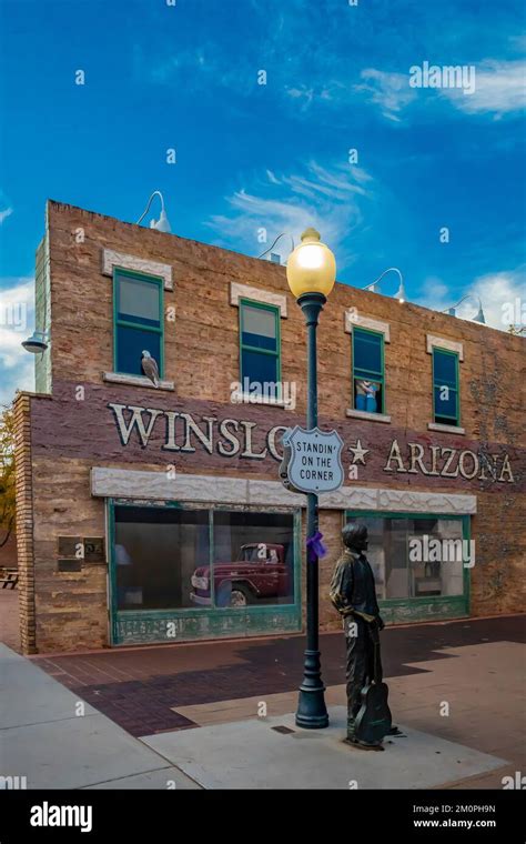 Standin On The Corner Park Along Route 66 In Winslow Arizona Usa No
