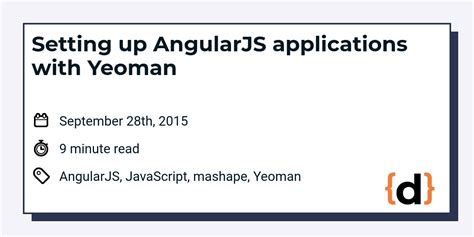 Setting Up Angularjs Applications With Yeoman Dimitris Tutorials
