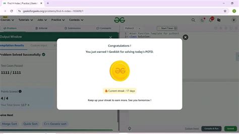 Vedika Kulkarni On Linkedin Dsa Gfg160 Sorting Coding Geekstreak2024 Geeksforgeeks