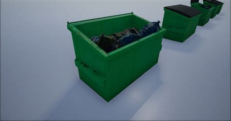 3d Model Garbage Trash Containers Dumpster Vr Ar Low Poly Cgtrader