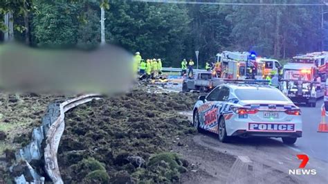Driver killed as turf truck crashes on Gold Coast hinterland road at Wongawallan | 7NEWS