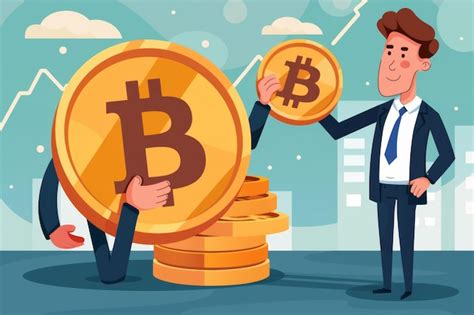 Premium Photo Bitcoin Adventures Cartoon Character Embracing The