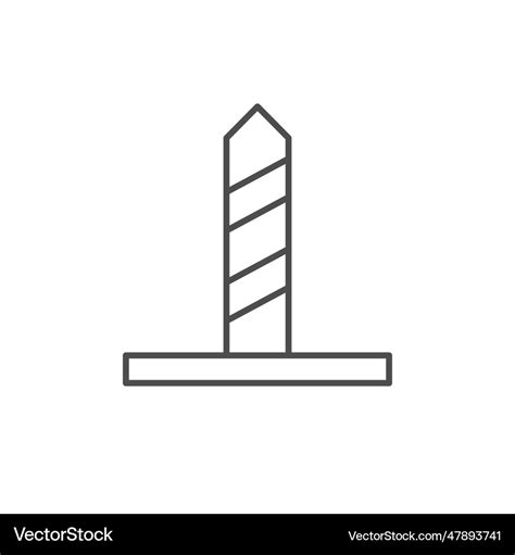 Boundary Marker Line Outline Icon Royalty Free Vector Image