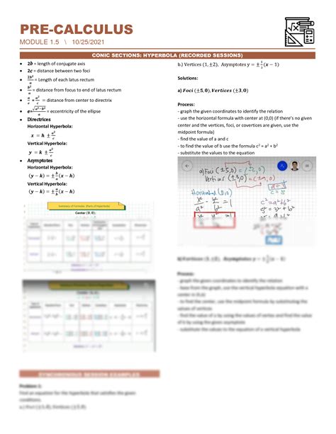 Solution Hyperbola Practice Problems Studypool