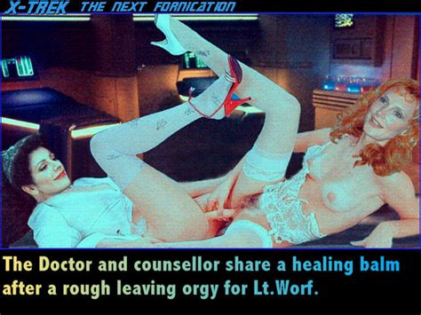 Post Beverly Crusher Deanna Troi Fakes Gates Mcfadden Marina Sirtis Star Trek Star Trek