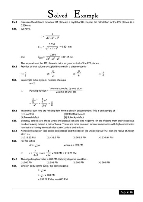 Class Chemistry Chapter Notes Solid State