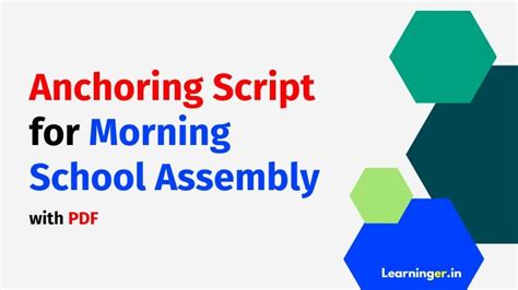 3 Best Anchoring Script For School Assembly