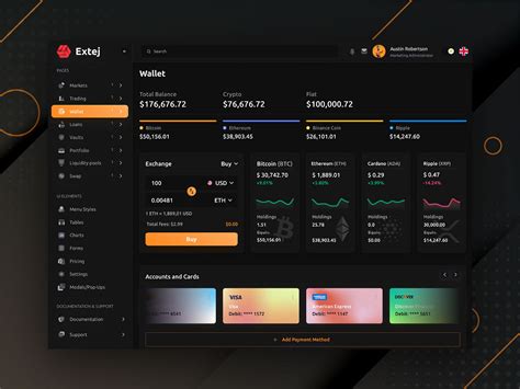 wallet page for crypto admin and dashboard react web template by extej ui