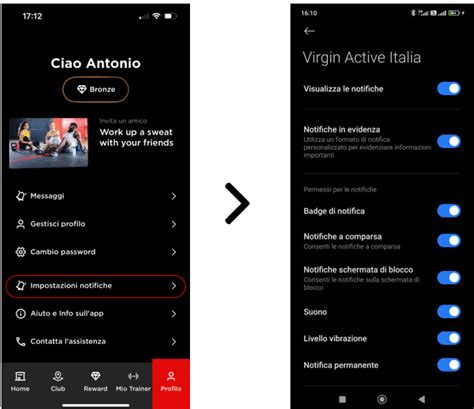 Can I Enable Disable Notifications Virgin Active Italia